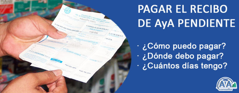 Cancelar la Factura de Agua de la AyA Pendientes de Pago